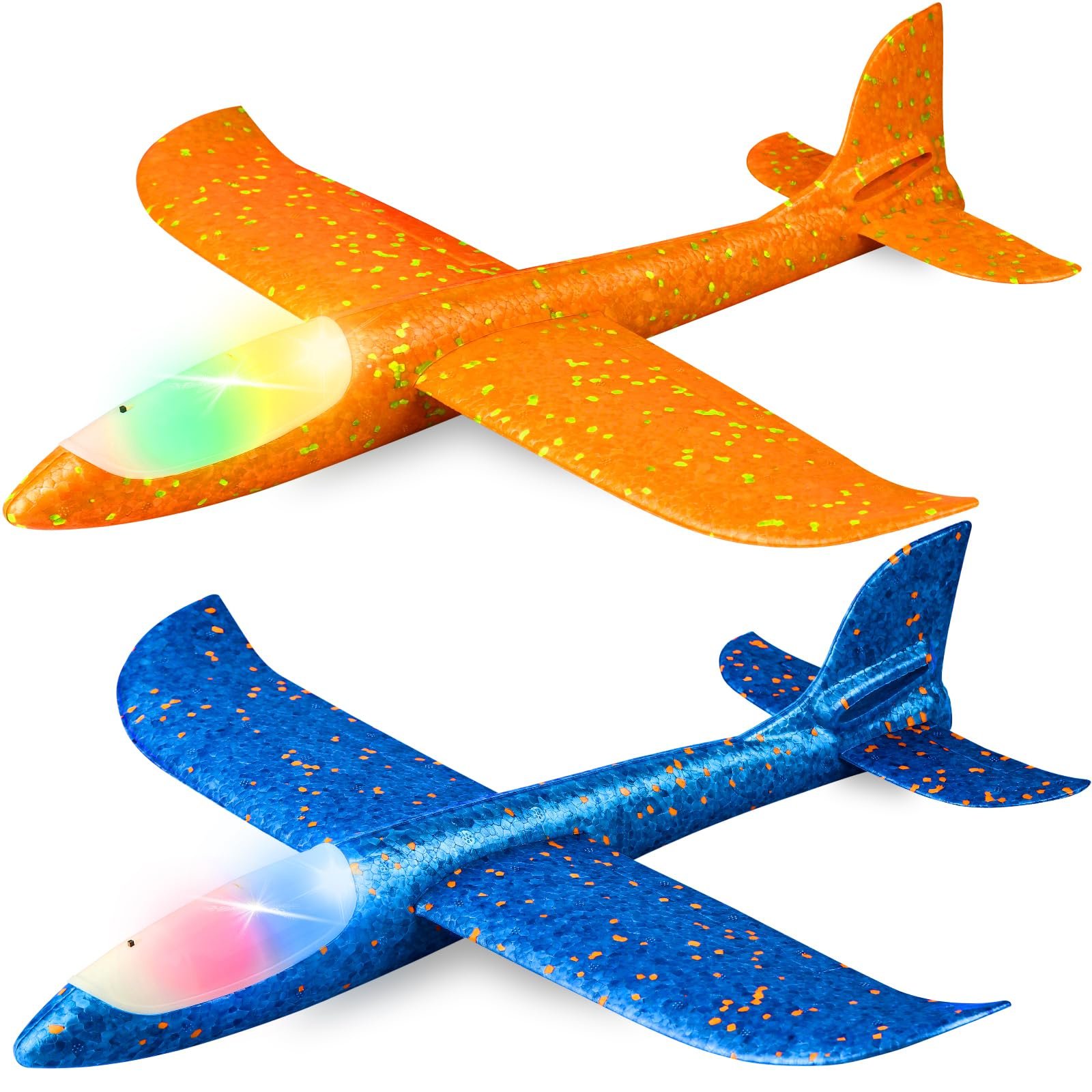 2 Pack LED Light Airplane 17.5" Large Throwing Glider Review – Worth ...
